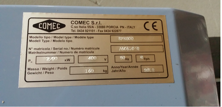 Comec Spn - Máquinas e Equipamentos Industriais Dunimex