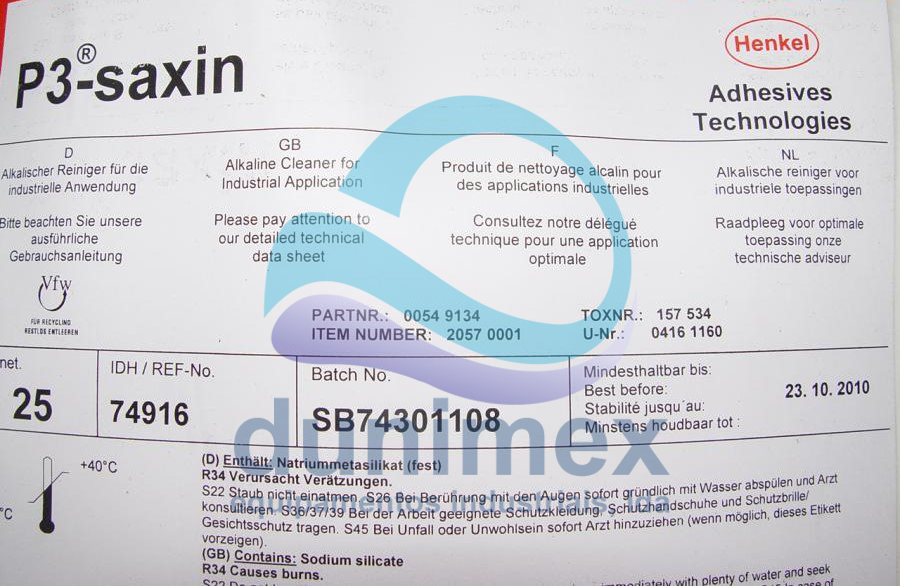 Detergente P3 - Máquinas e Equipamentos Industriais Dunimex